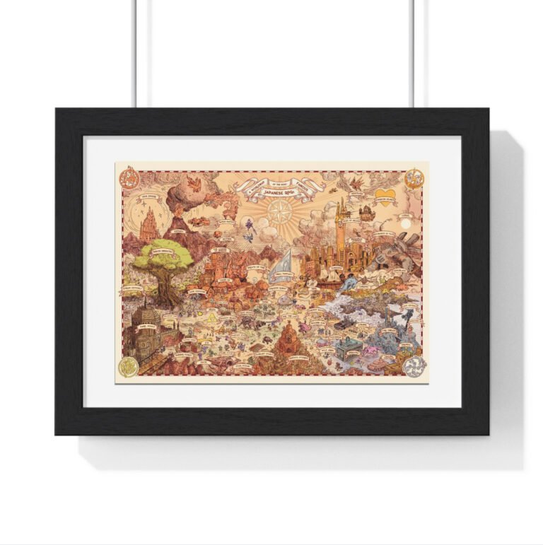JRPG worldmap poster Final Fantasy Dragon Quest - Nayth