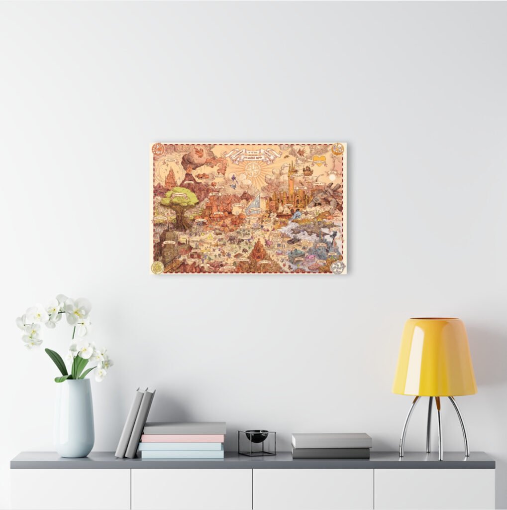 JRPG worldmap poster Final Fantasy Dragon Quest - Nayth